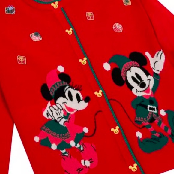 Disney | Sweaters | Nwt Disney Mickey And Minnie Mouse Holiday Cardigan ...
